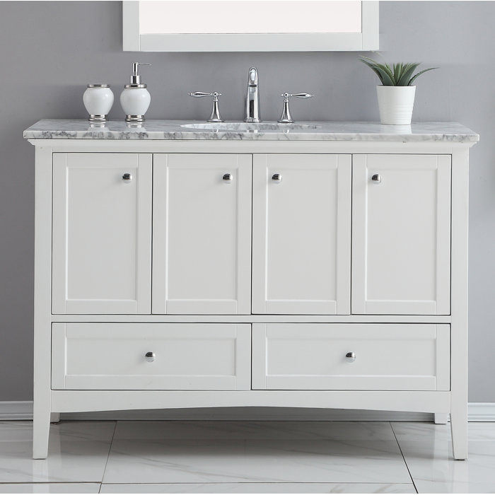 Red Barrel Studio® 48'' Single Bathroom Vanity with Marble Top ...