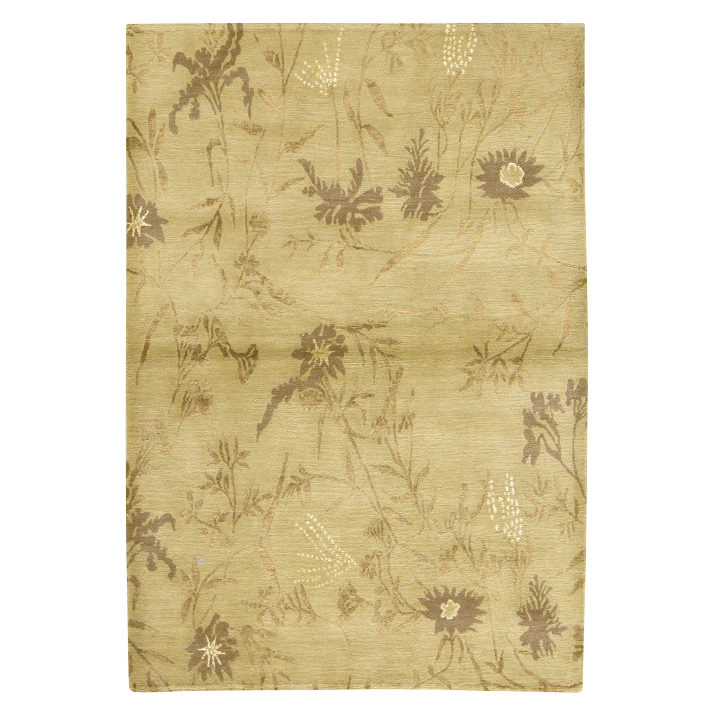 Bokara Rug Co., Inc. High-Quality Hand-Knotted Straw And Mocha Area Rug ...