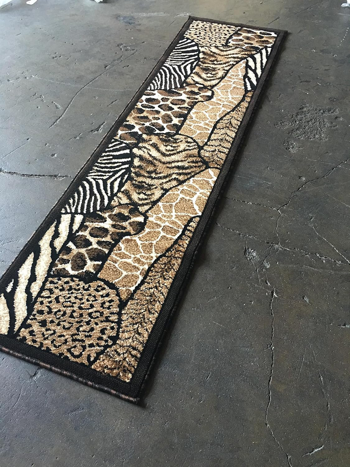 Dakota Fields Animal Skin Print Runner Rug Leopard Tiger Black Skinz ...