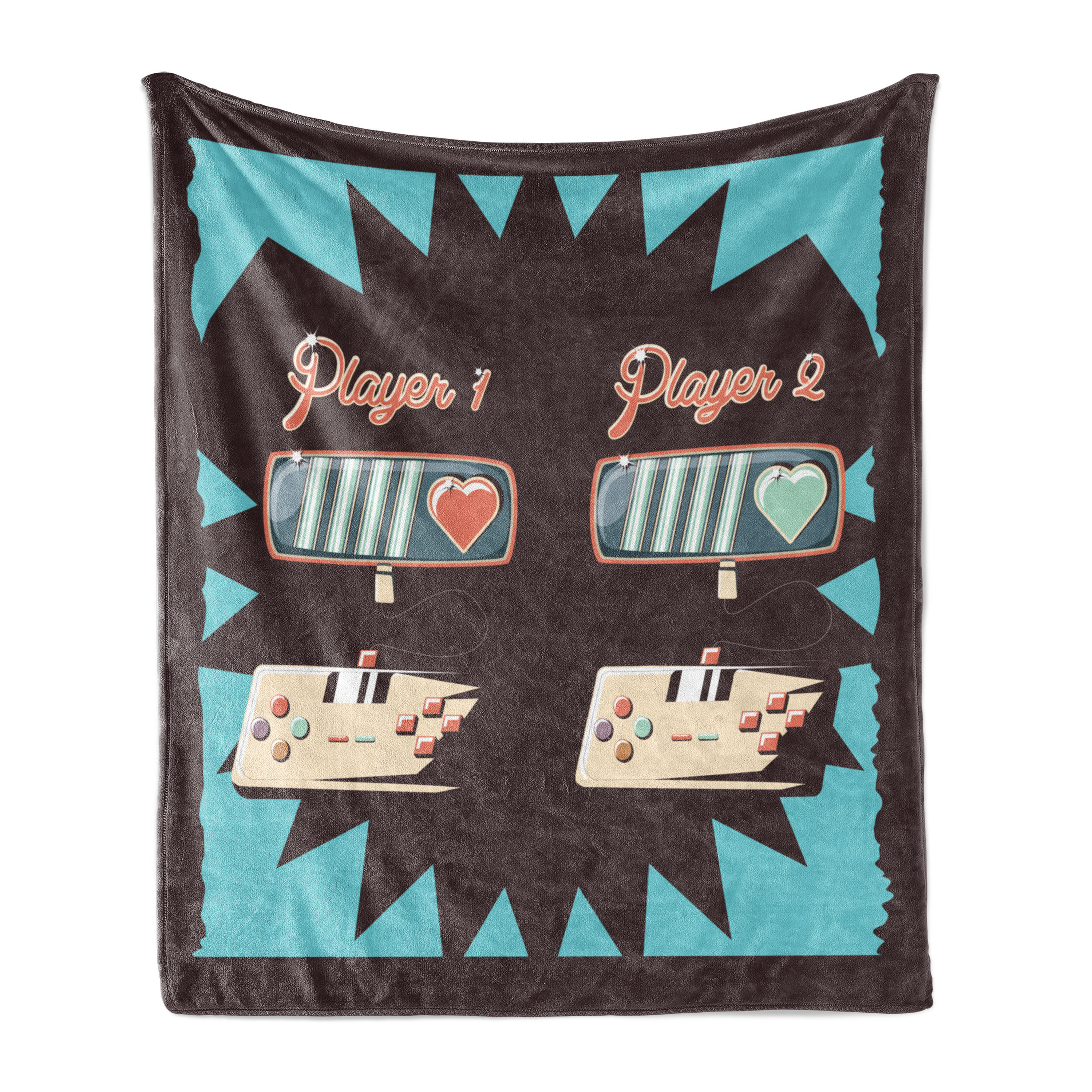 Ambesonne Gaming Fleece Throw Blanket Multiple Players Console Seafoam ...