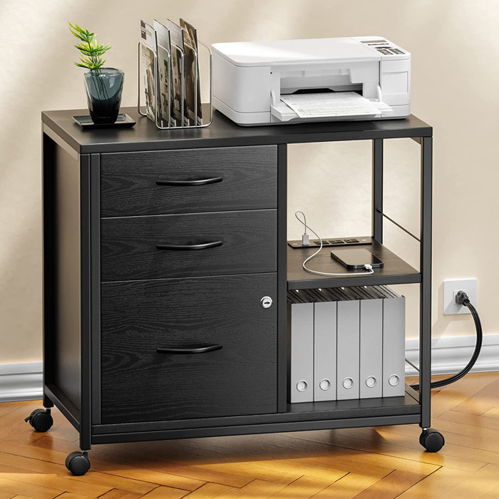 Ebern Designs Clella 29.52'' Wide 3 -Drawer Mobile File Cabinet with ...
