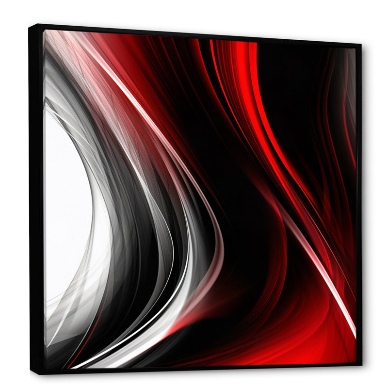 Ivy Bronx Red Black Infinite Ripples II On Canvas Print | Wayfair