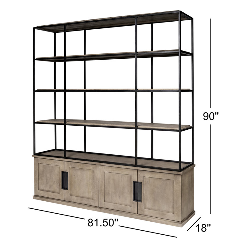 Birch Lane™ Alex 90" H x 81.5" W Solid Wood Standard Bookcase & Reviews ...