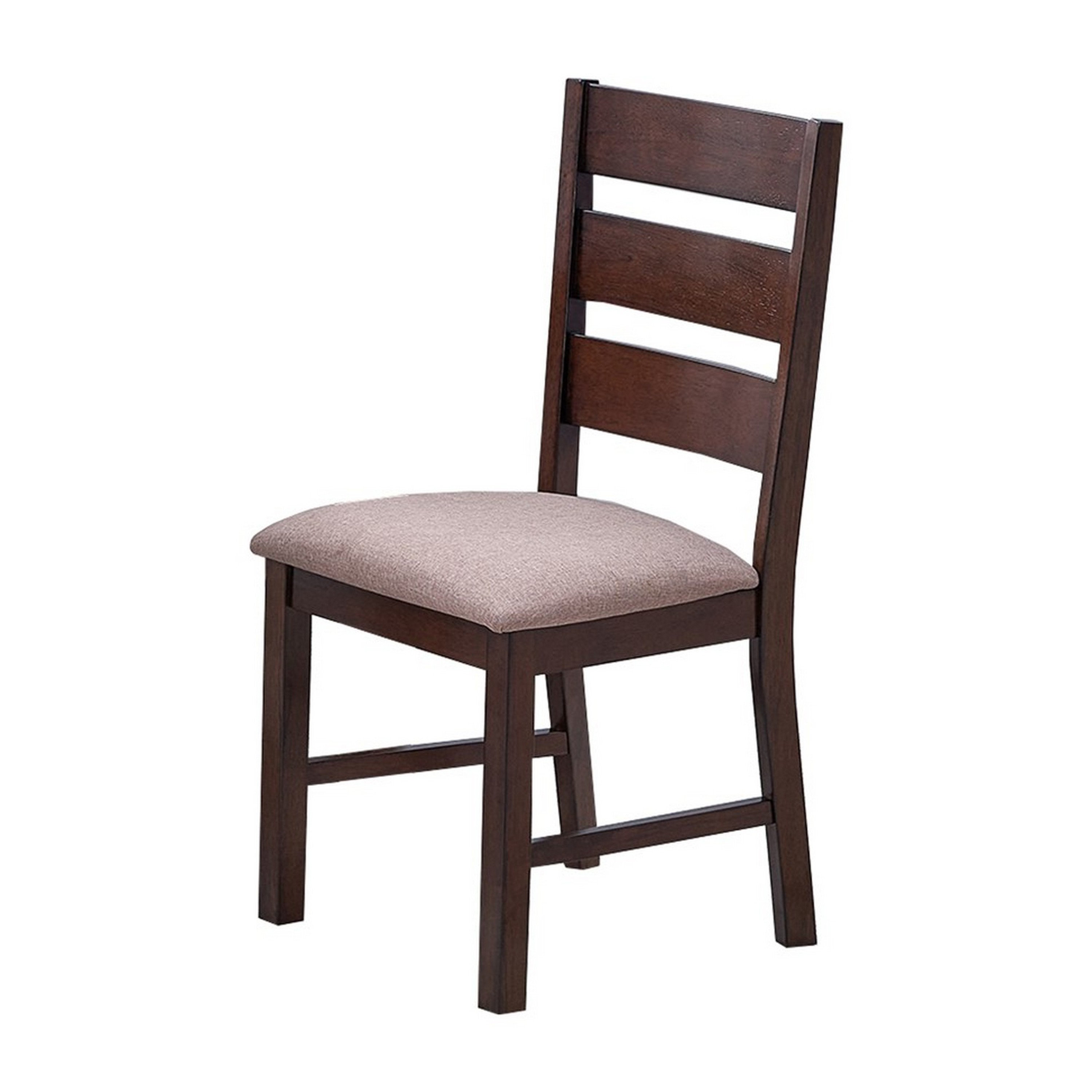 Benjara Yuzi Dining Chair Set Of 2, Ladder Back, Cherry Brown Solid ...