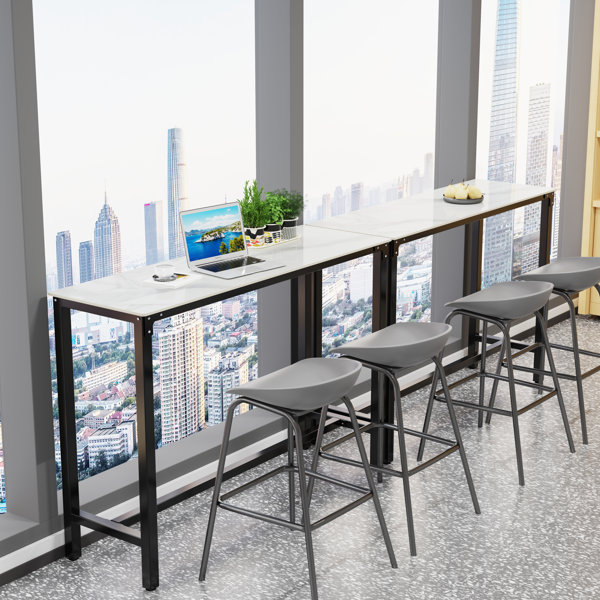 Ebern Designs Freidrick 41.4" Sintered Stone Bistro Height Dining Table ...