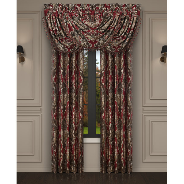 Five Queens Court CHANDLER Damask Swag 49'' W Window Valance - Wayfair ...
