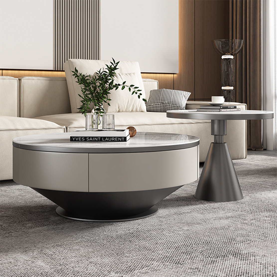 Trentastic Trails Light luxury modern round rock table | Wayfair