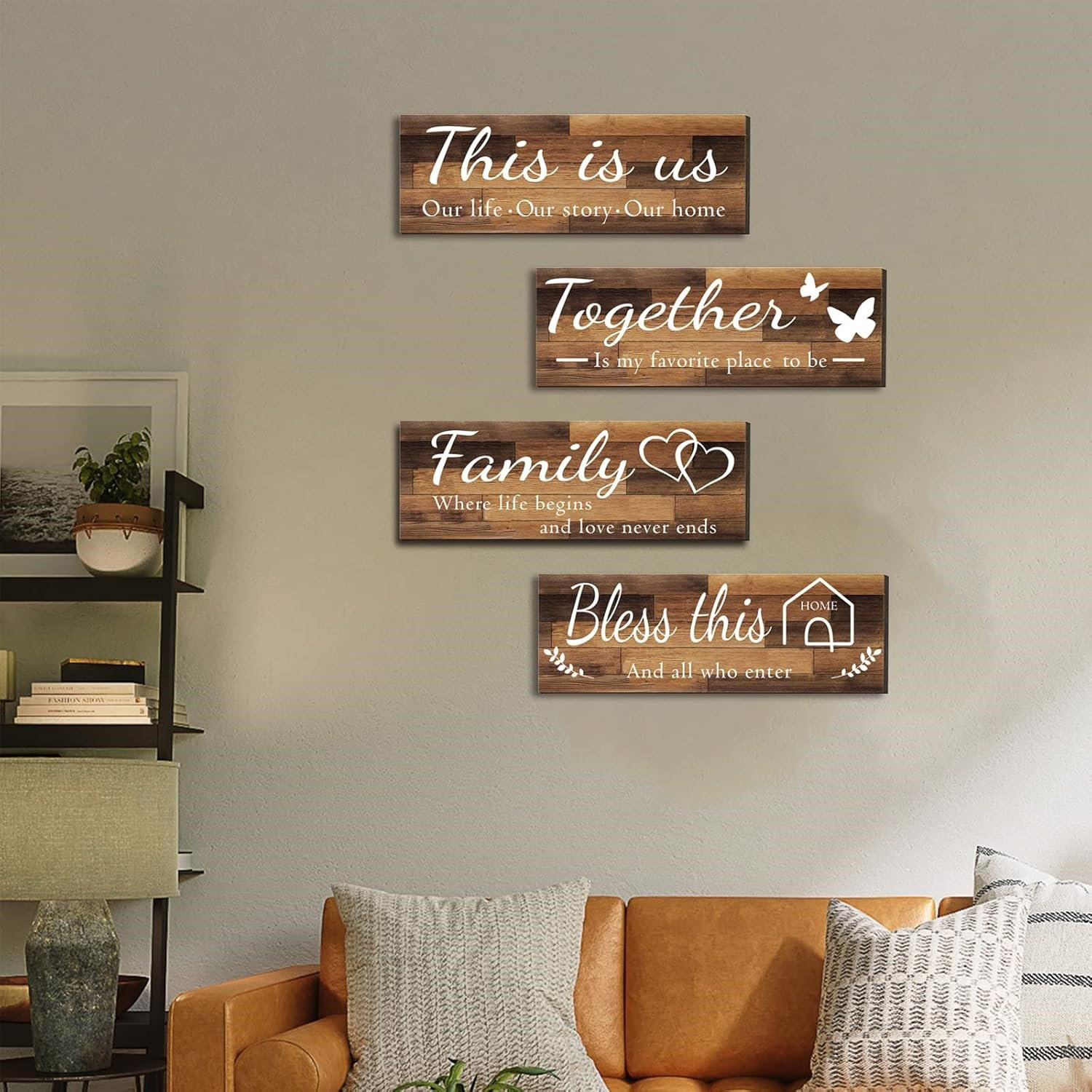 Trinx 4 Pieces Home Wall Signs,THIS IS US/TOGETHER/BLESS THIS HOME ...