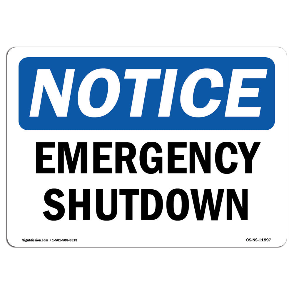 SignMission Emergency Shutdown Aluminum Sign 12 x 18 - Wayfair Canada