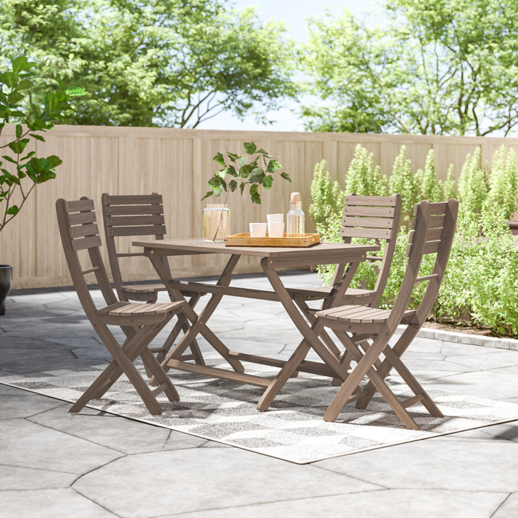 Gracie Oaks Amaure 4 - Person Rectangular Outdoor Dining Set & Reviews ...