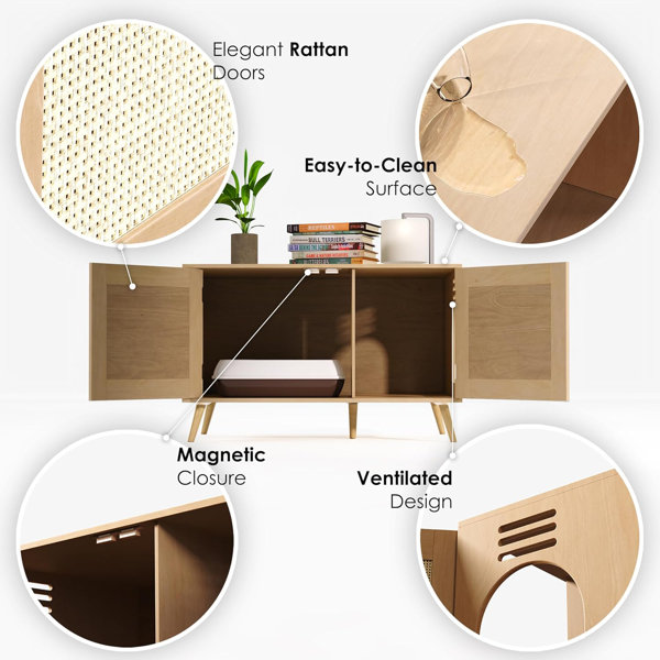 Tucker Murphy Pet™ Hidden Cat Litter Box Furniture Cat Cabinet With ...