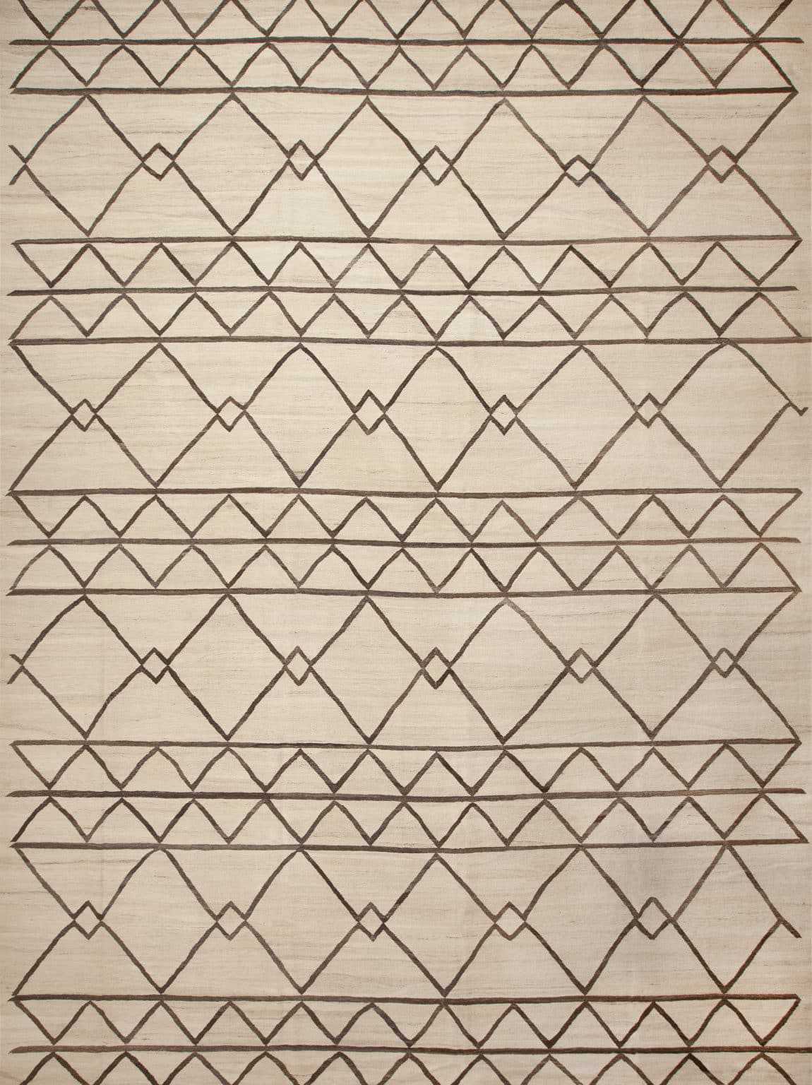 Nazmiyal Collection One-of-a-Kind Large Modern Cream/Brown Geometric ...