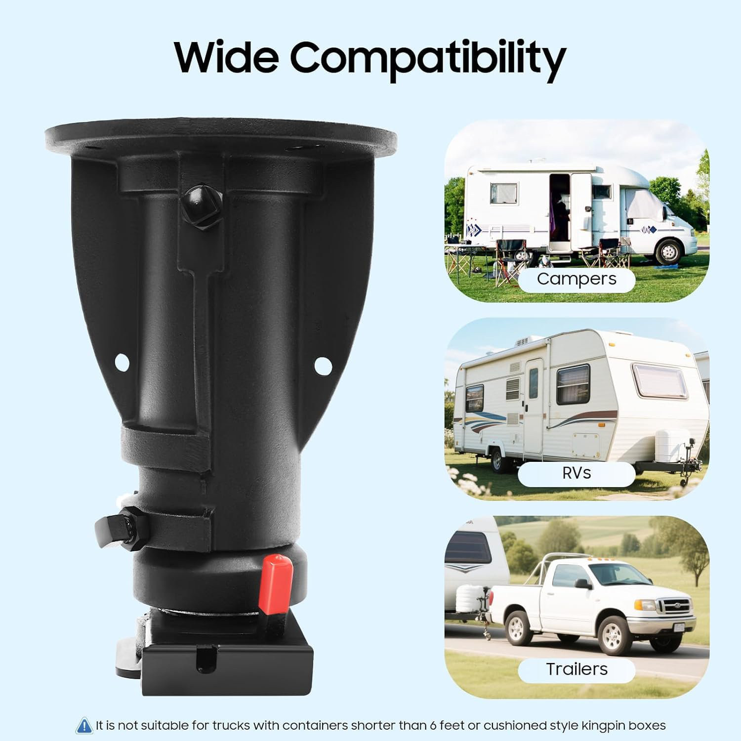 GarveeHome Gooseneck Adapter, Adjusted 12''-16'' Height, Fifth Wheel to ...