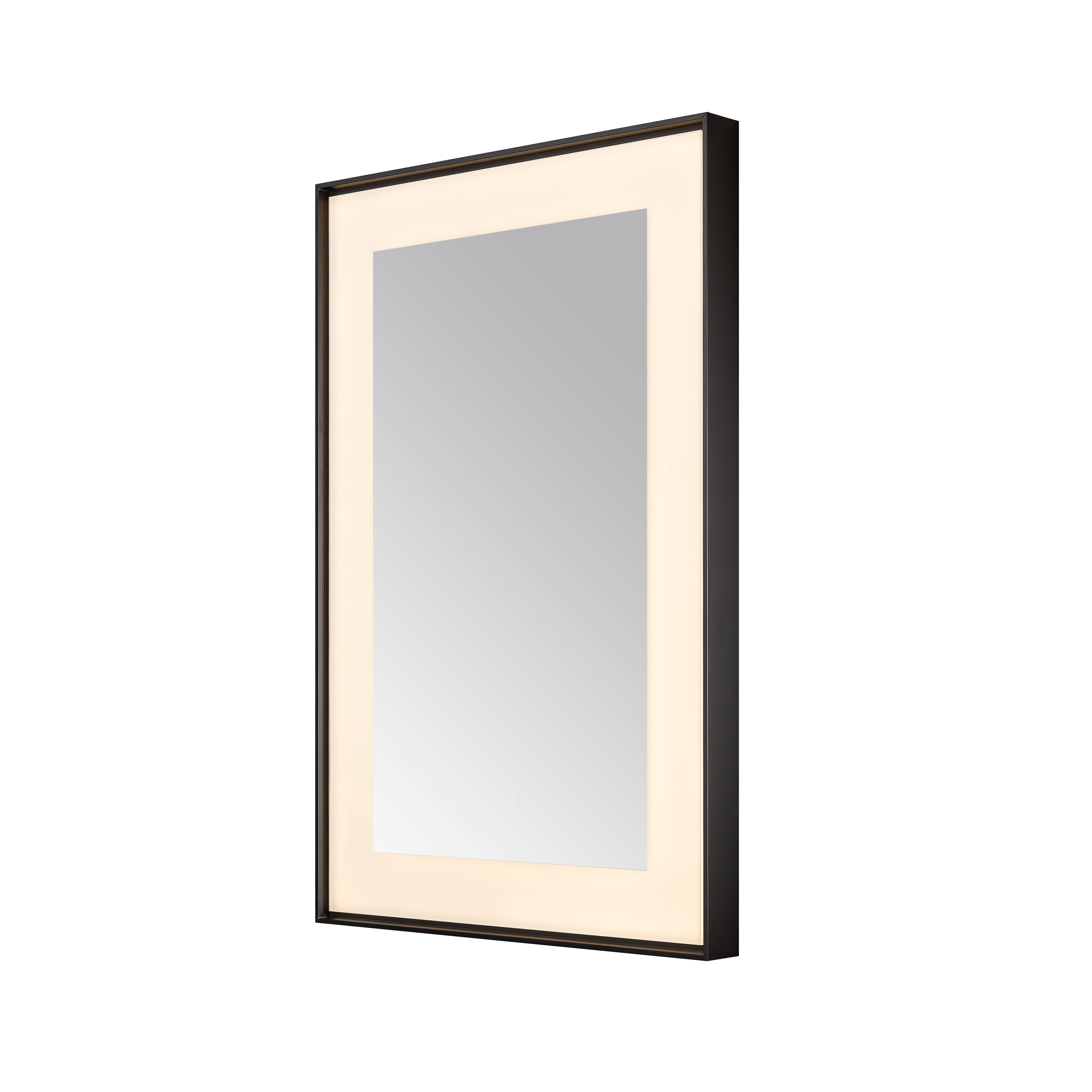 Orren Ellis Lexington LED Lighted Slim Frame Mirror, Defogger, 3 Color ...