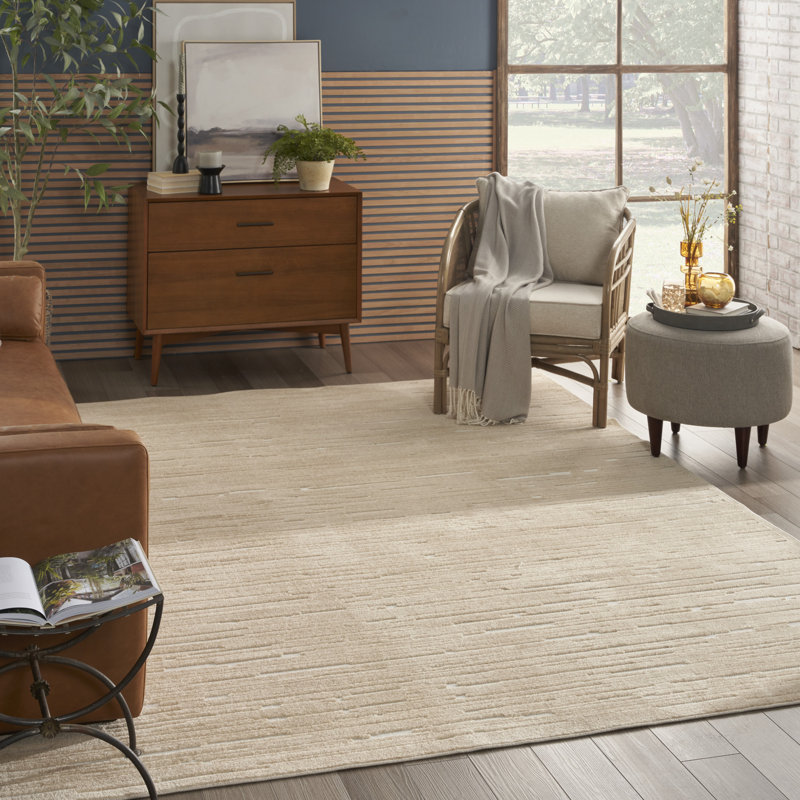 Ebern Designs Prasun Taupe Modern Indoor Rug & Reviews | Wayfair