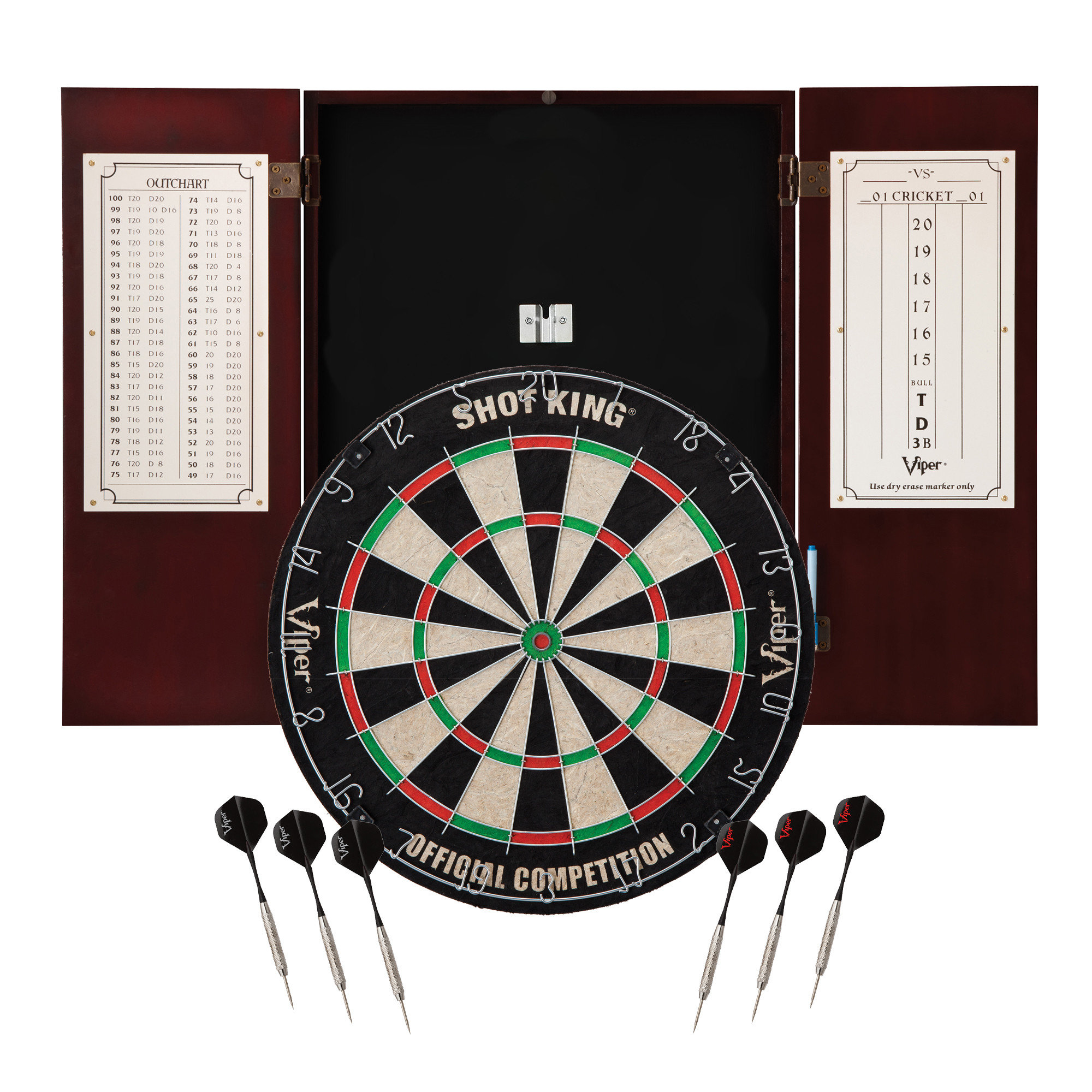 Viper Metropolitan Sisal Fiber Bristle Dartboard and Cabinet Bundle ...