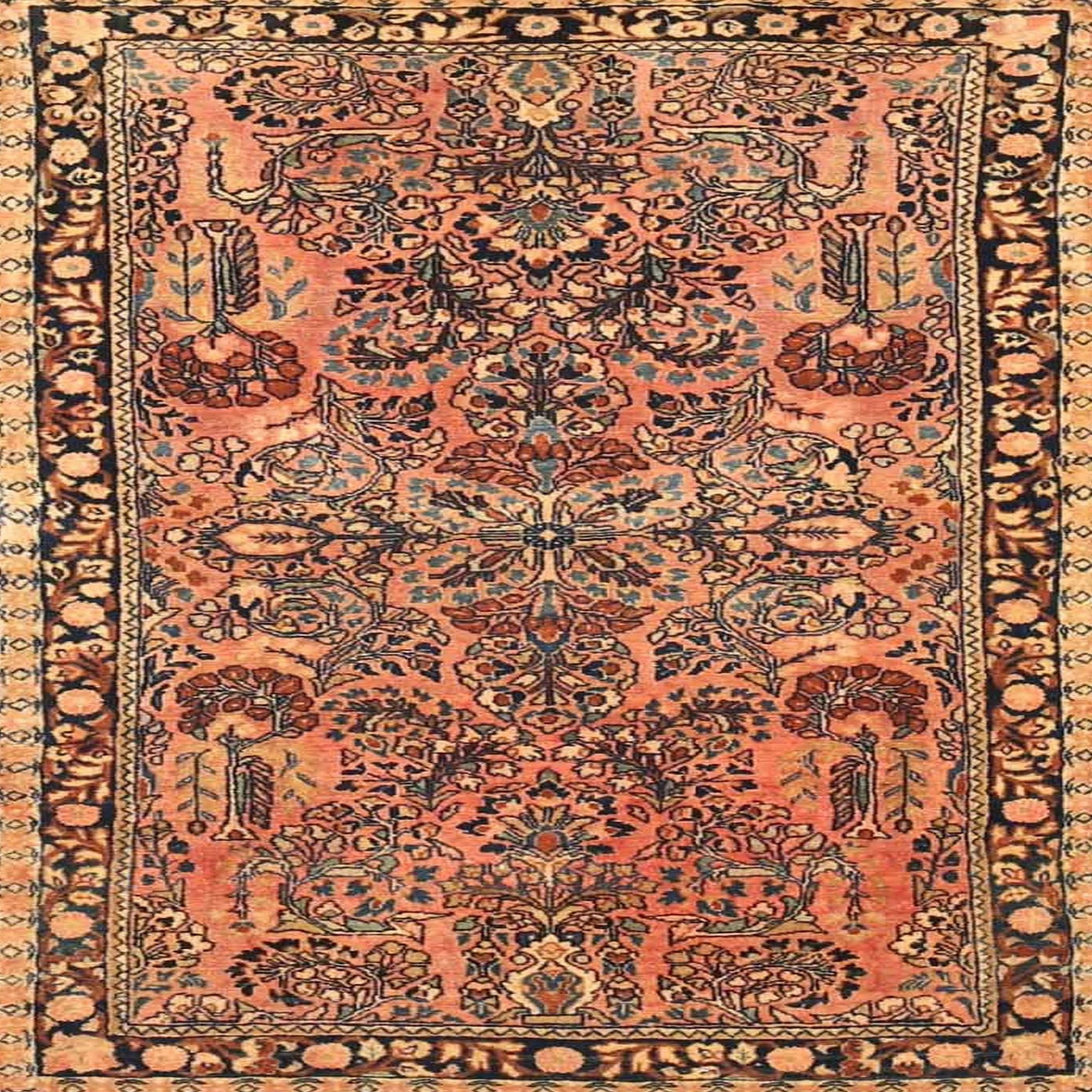Bungalow Rose Traditional Red/Orange Area Rug | Wayfair