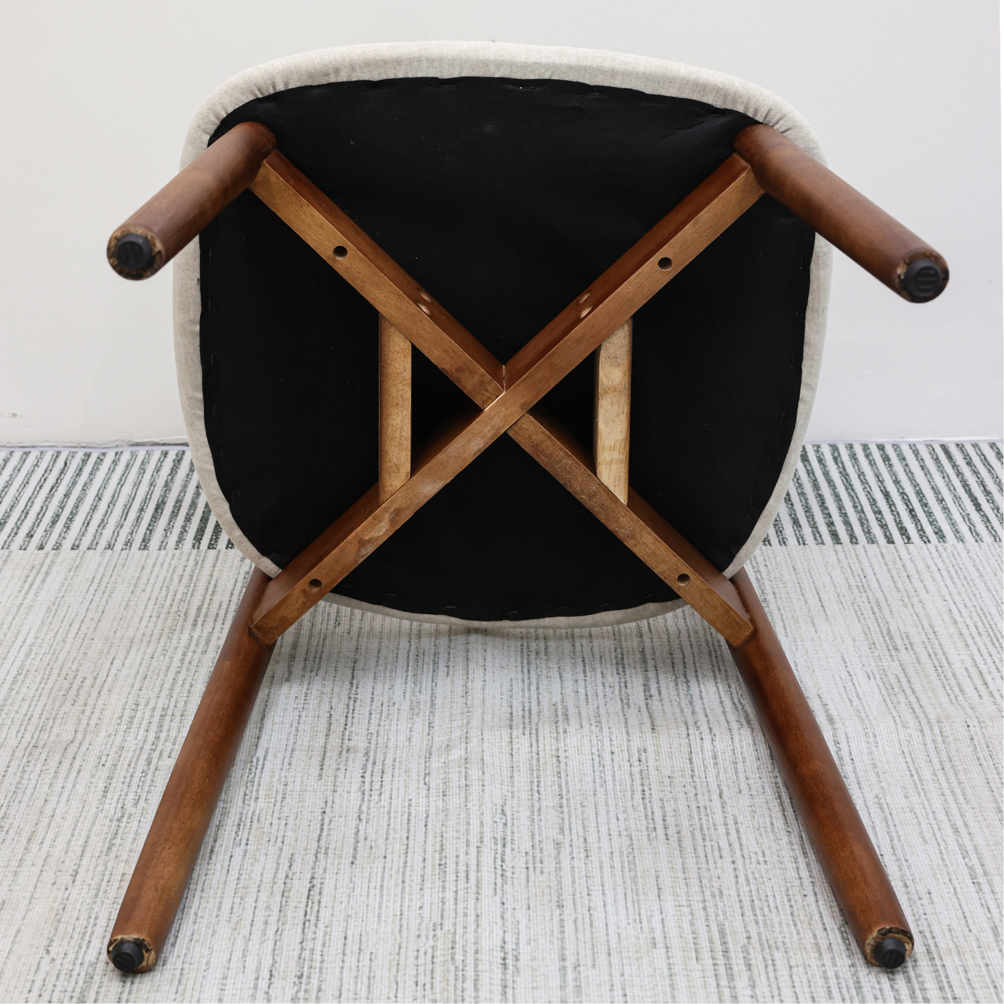 George Oliver Flannelette Upholstered Dining Chair With Walnut Solid ...