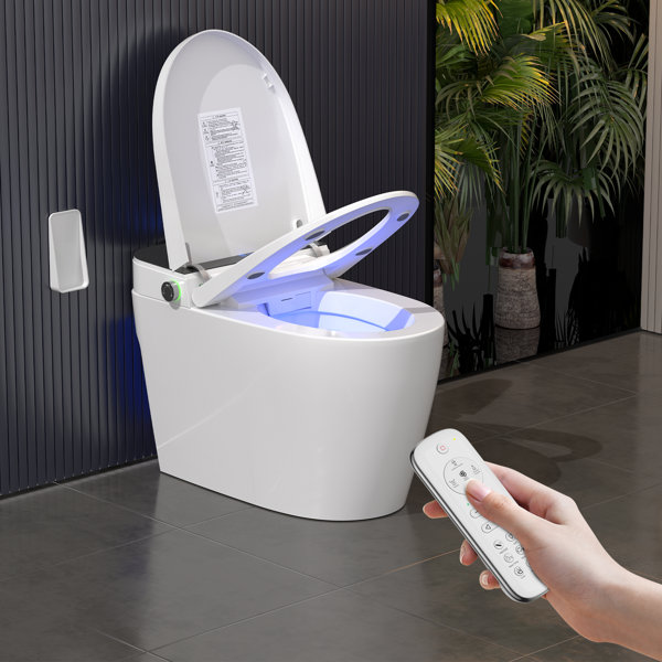 BCAN Smart Toilet with Tankless Bidet Wash, Auto Open Lid, 1.28 Gallons ...