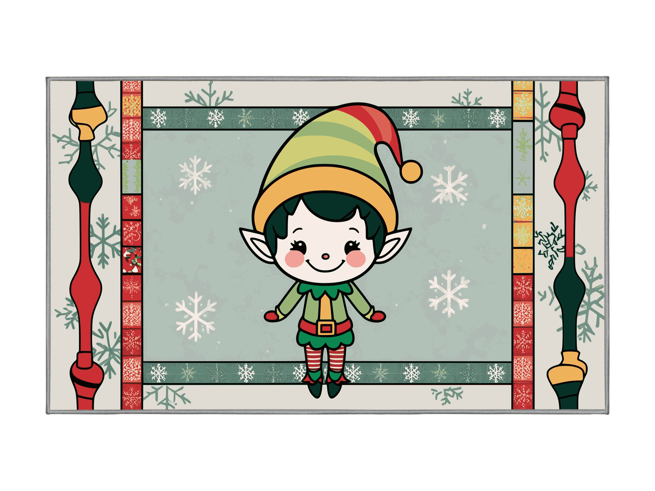 The Holiday Aisle® Washable Christmas Winter Holiday Rug | Wayfair