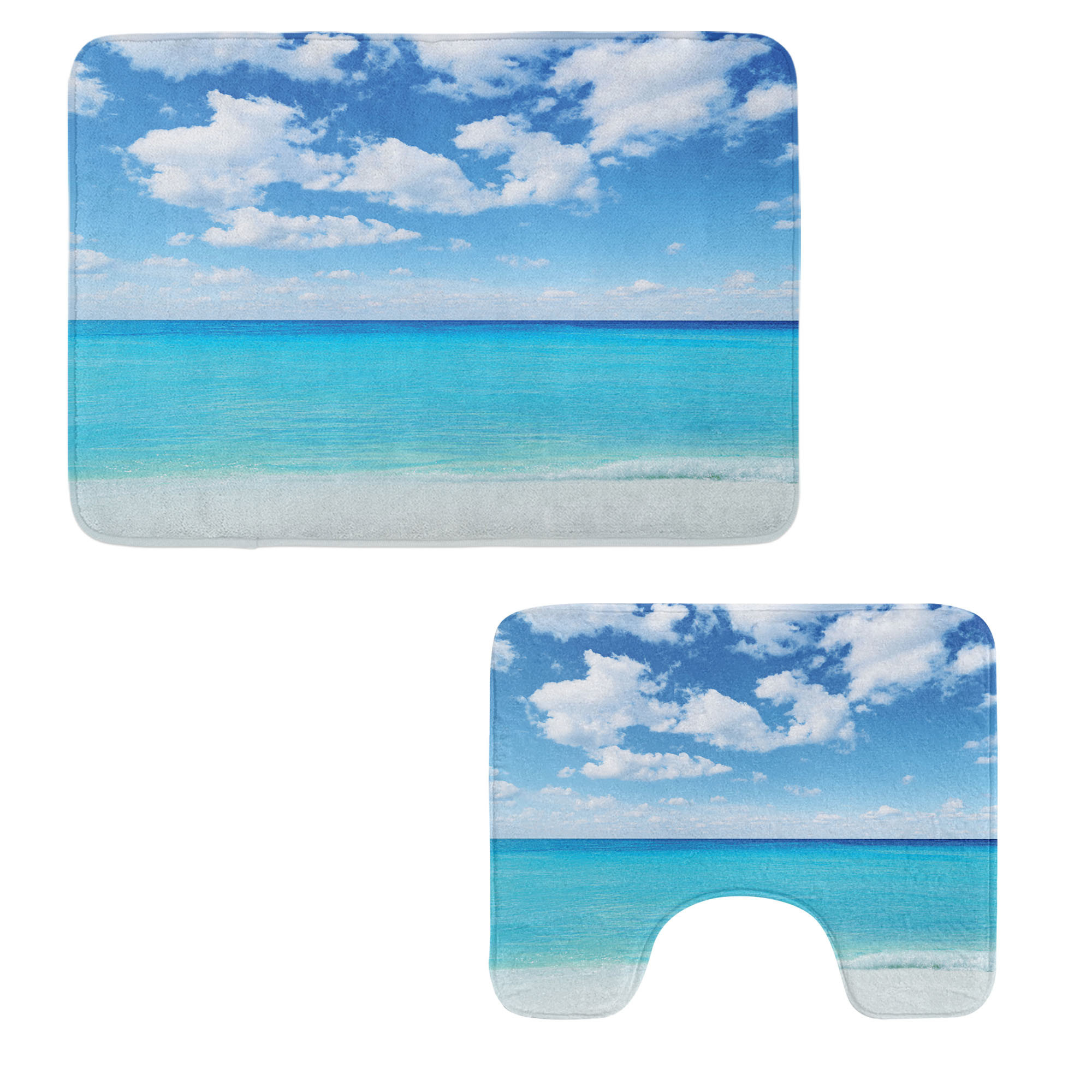 East Urban Home Tropical Bathroom Rug Set 2 Pieces Rectangle & Contour ...