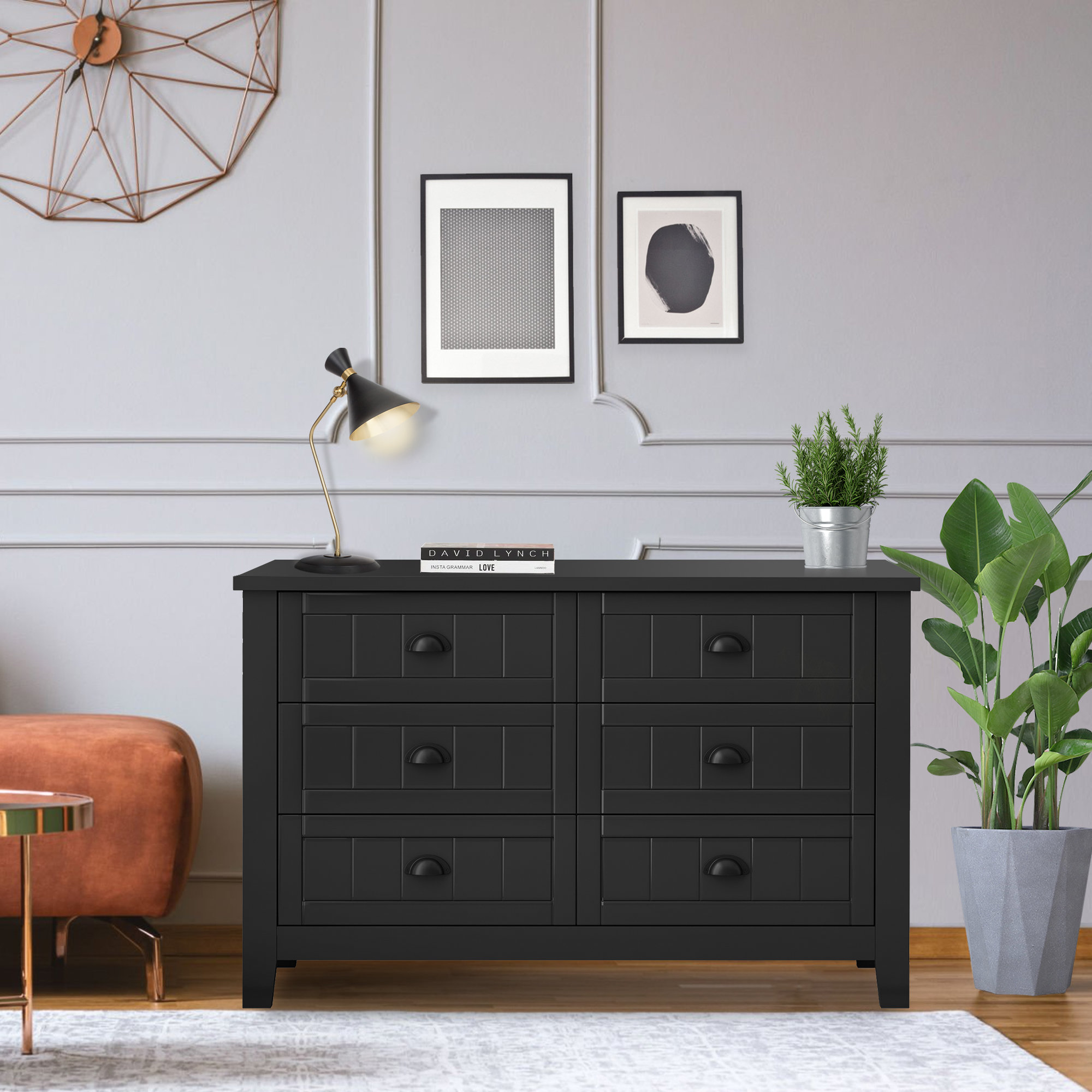 Winston Porter Drawer Dresser Bar Cabinet Sideboard Functional Retro ...