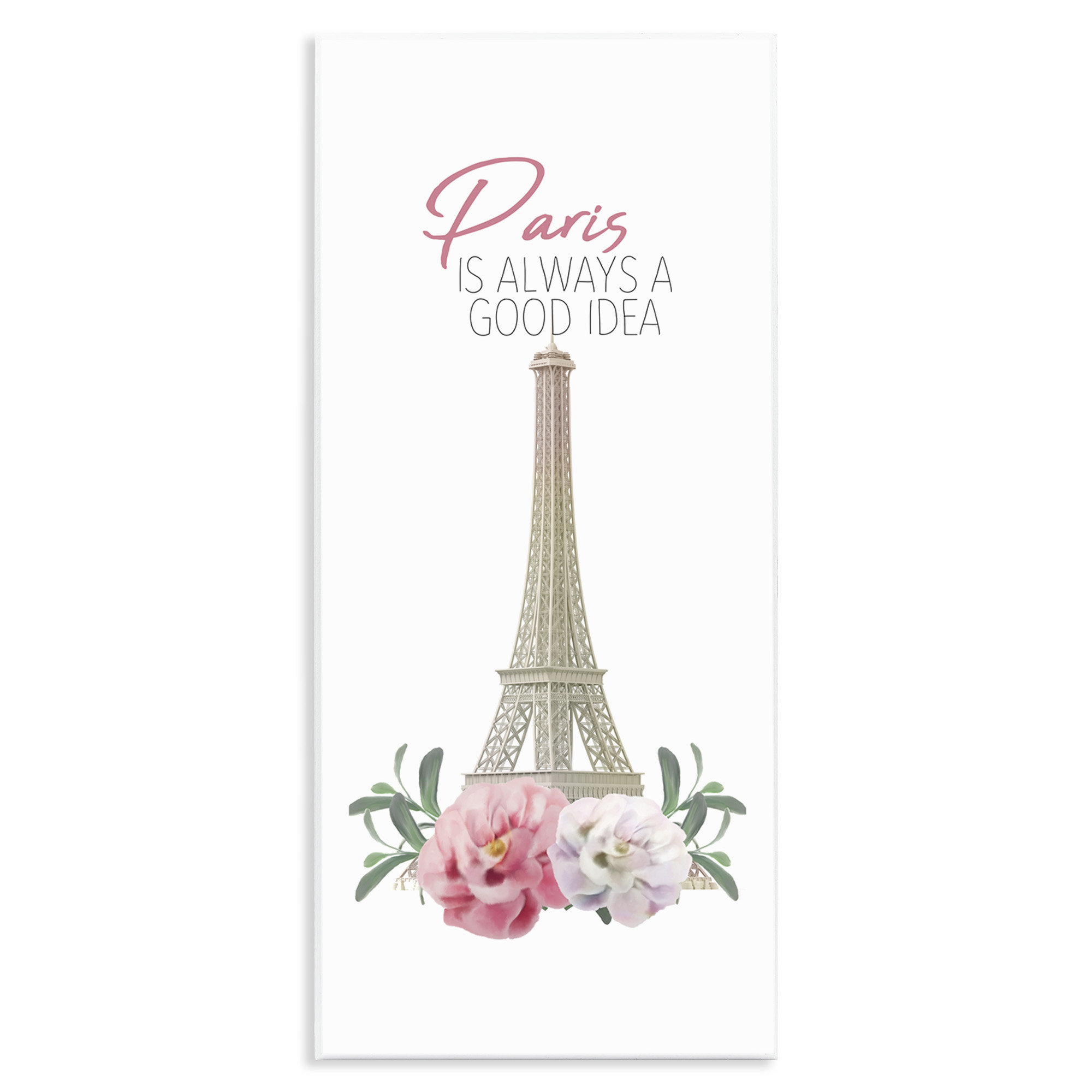 Ophelia & Co. Paris Good Idea Phrase Eiffel Tower Pink Flowers European ...