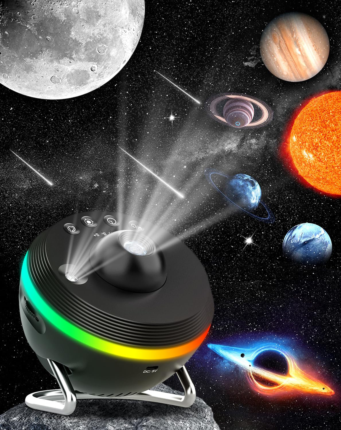 BBCPC Meteor Galaxy Projector: Ultra HD Lens with Colorful Night Light ...