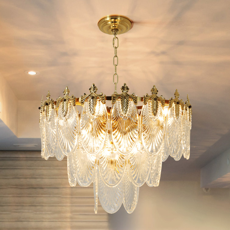 House of Hampton® Gevan 8 - Light Dimmable Tiered Gold Chandelier With ...