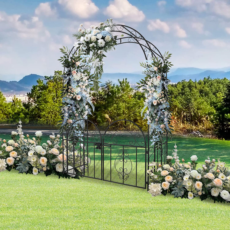 REDCAMP 52.4" W x 19" D Iron Arbor with Gate & Reviews | Wayfair
