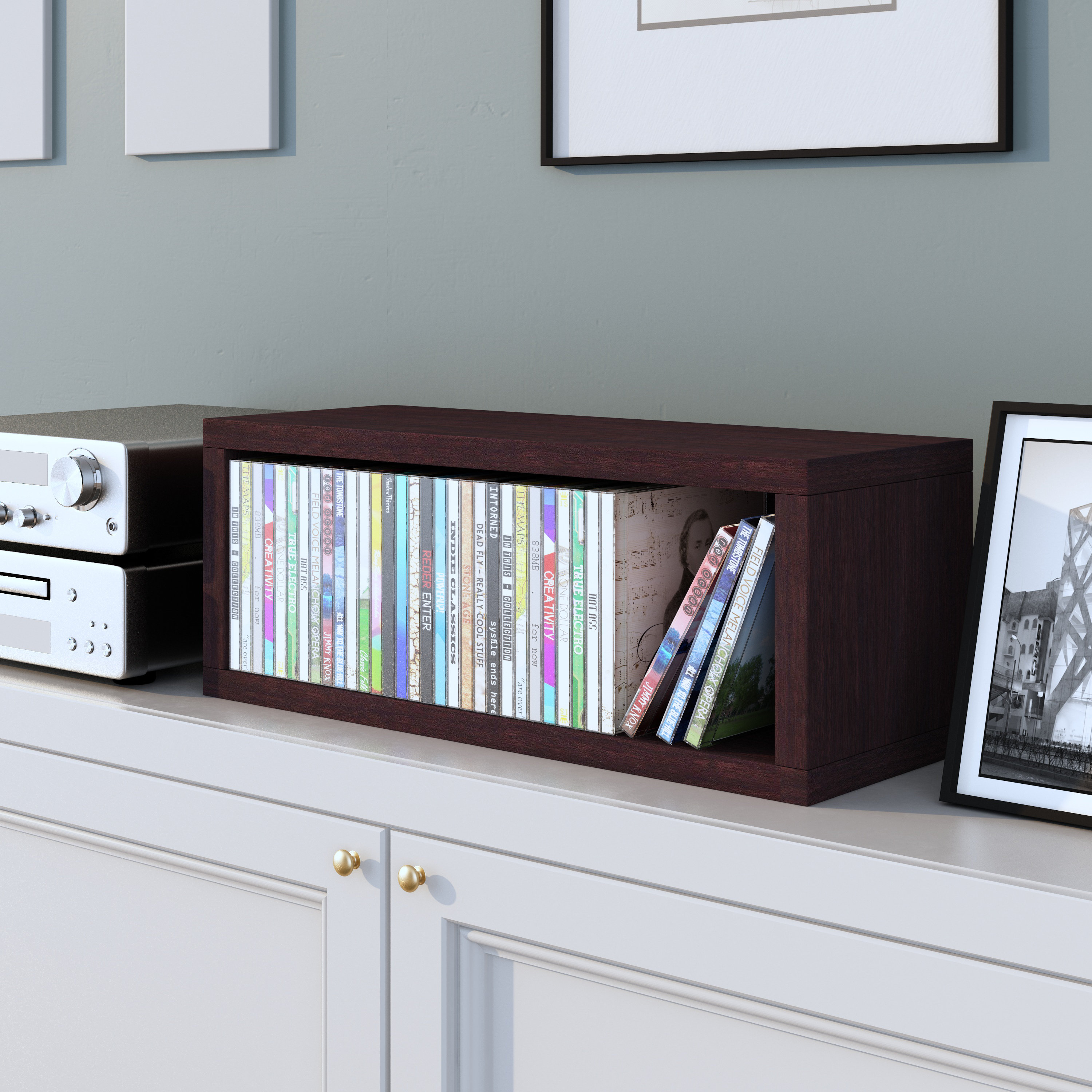 Ebern Designs Toller Stackable CD Storage Media Shelves & Reviews | Wayfair