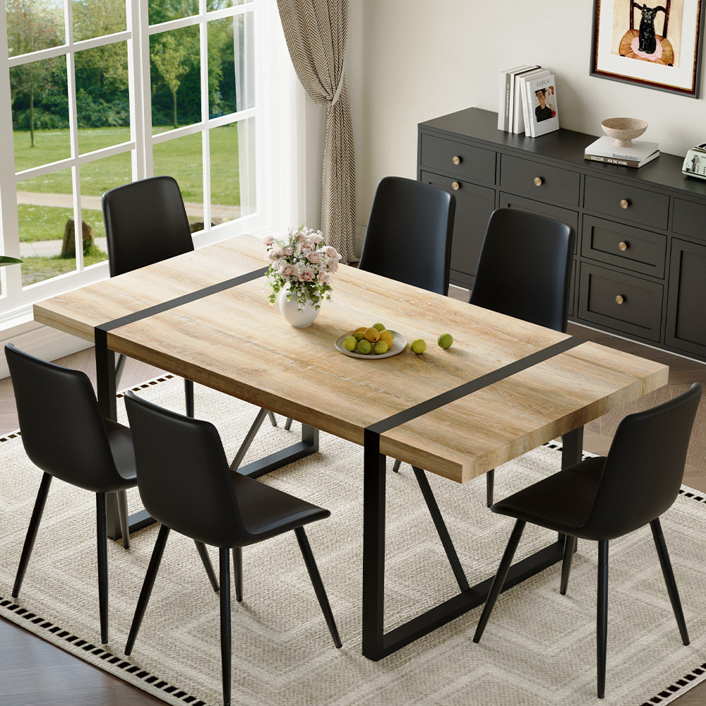 George Oliver 71" Modern Rectangular Dining Table Set & Reviews | Wayfair