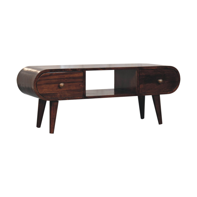 George Oliver Caitlyn California Walnut Circular TV Unit | Wayfair