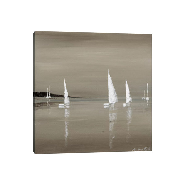 Breakwater Bay Sailing Grey II by Andrea Cook - Wrapped Canvas Painting ...