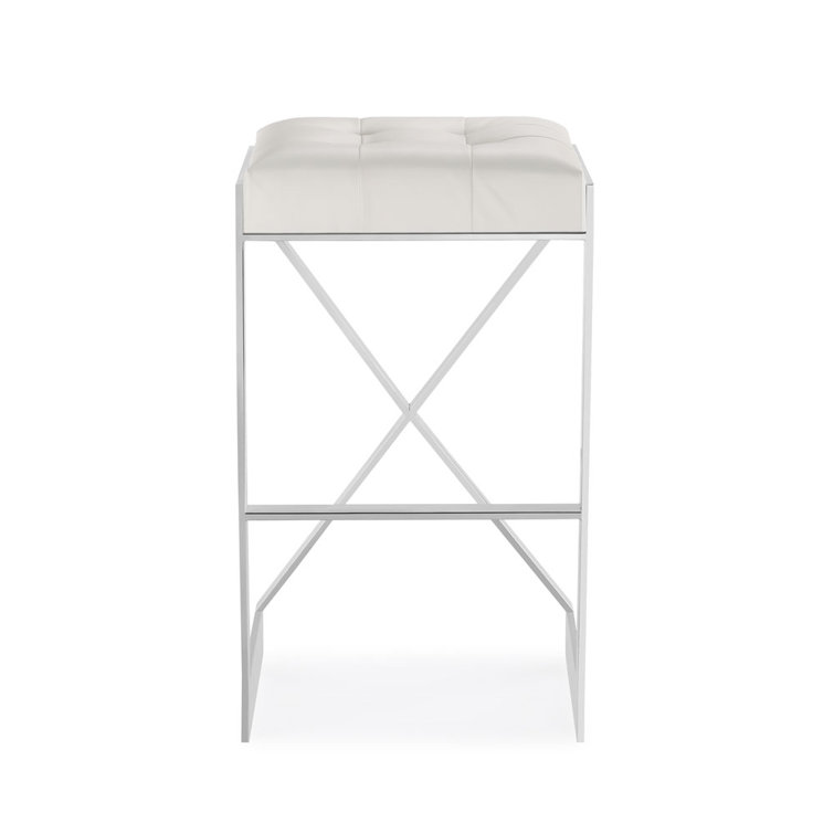 Enzo Decor Criss Cross White Bar Stool | Wayfair