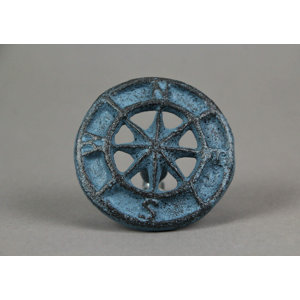 Zeckos Set Of 12 Light Blue Cast Iron Compass Rose Drawer Pulls Cabinet ...