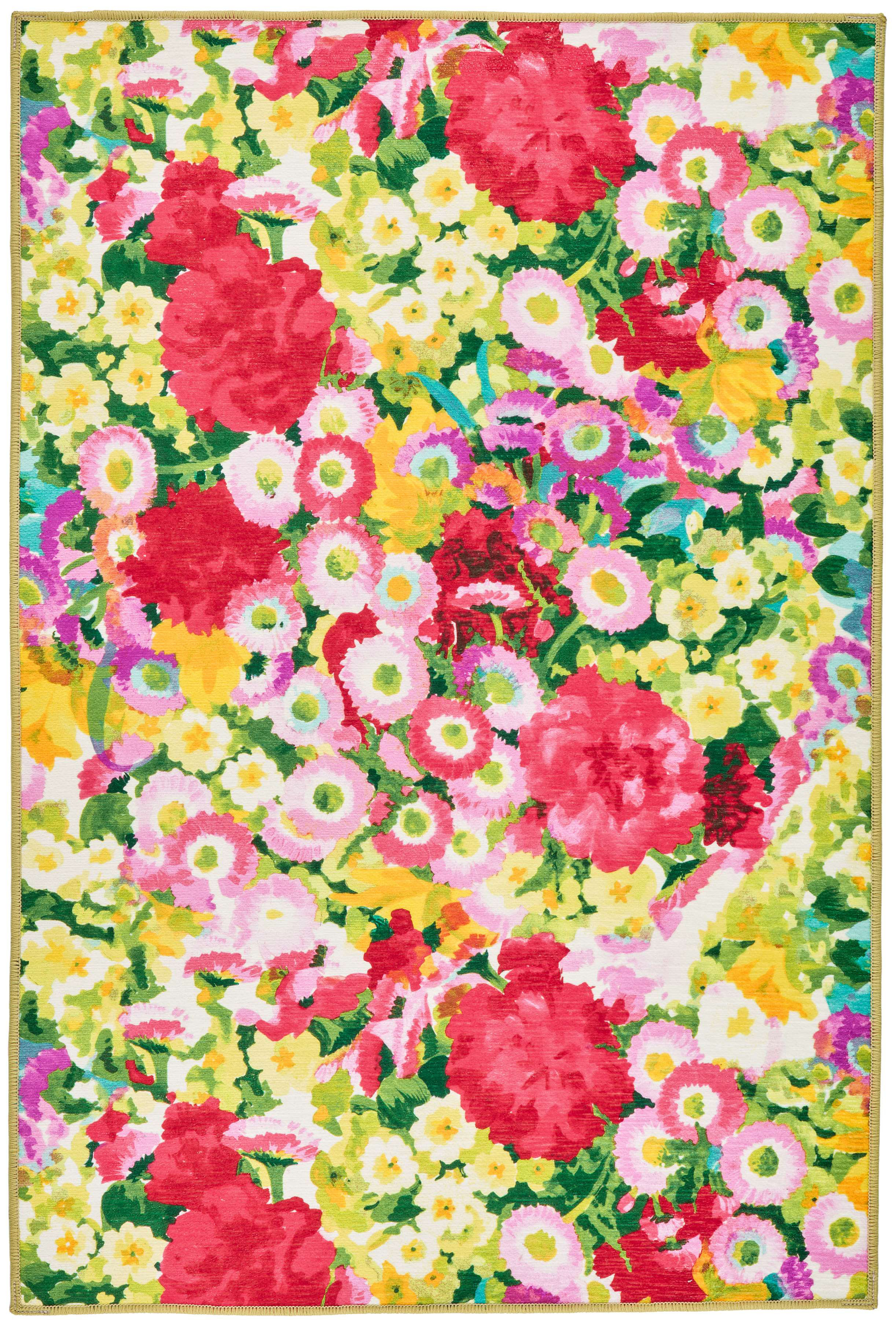 Dash and Albert Rugs Chamomile Cluster Multi Machine Washable Rug ...