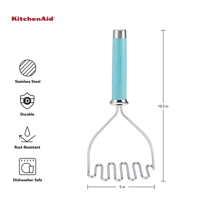 KitchenAid® Kitchenaid Gourmet Stainless Steel Wire Masher, Aqua Sky ...