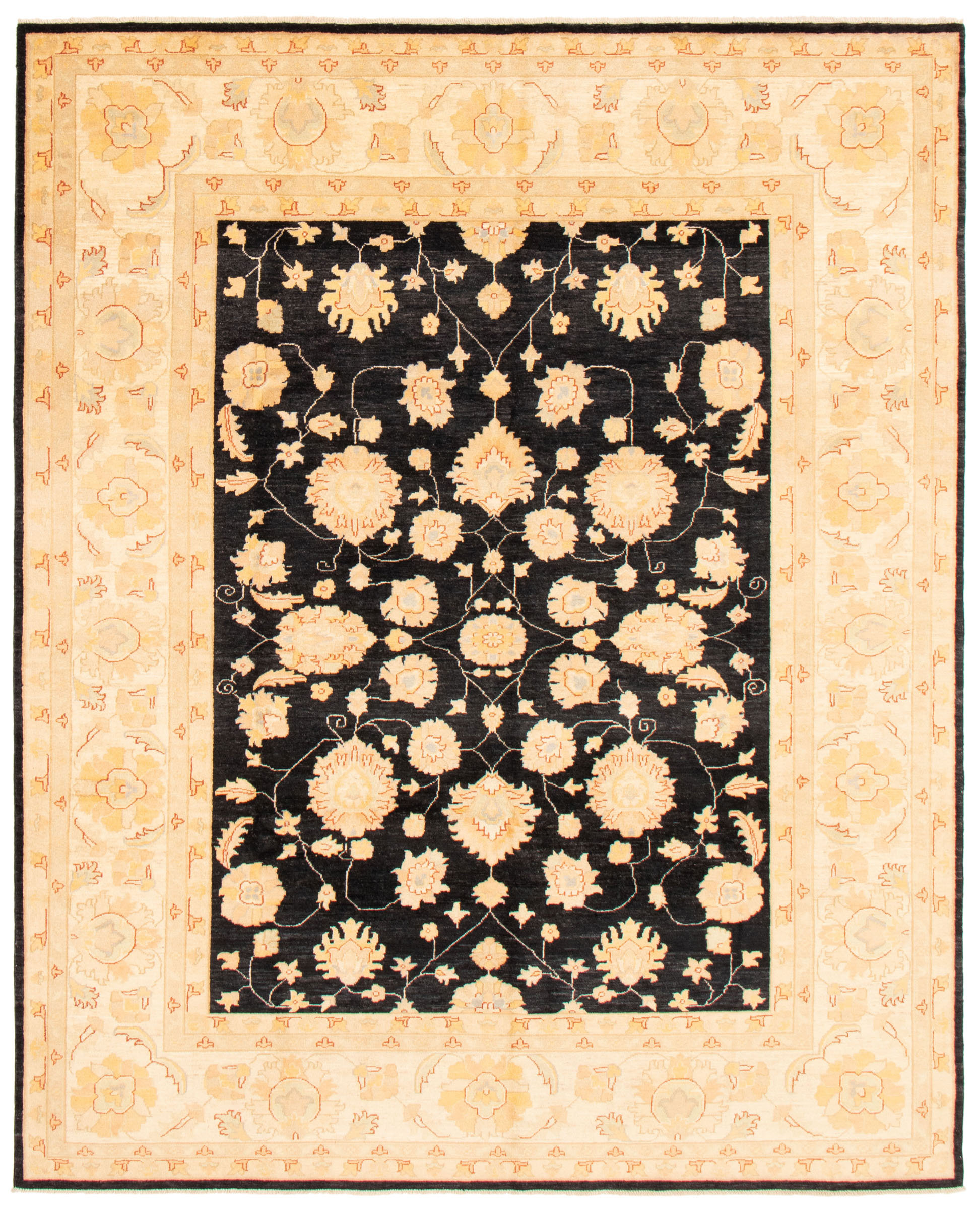 ECARPETGALLERY Peshawar Oushak Black/Beige Rug 7'10" x 9'8" | Wayfair