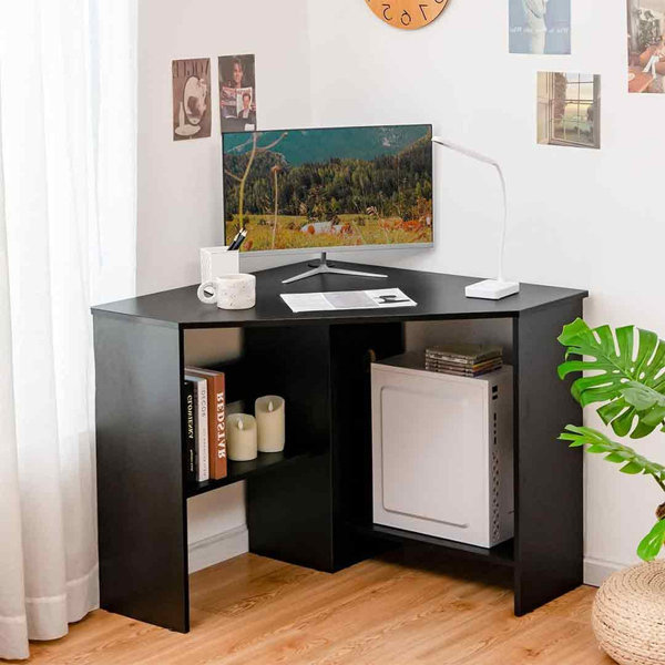 Latitude Run® 90 Degrees Triangle Computer Desk for Small Space, Space ...