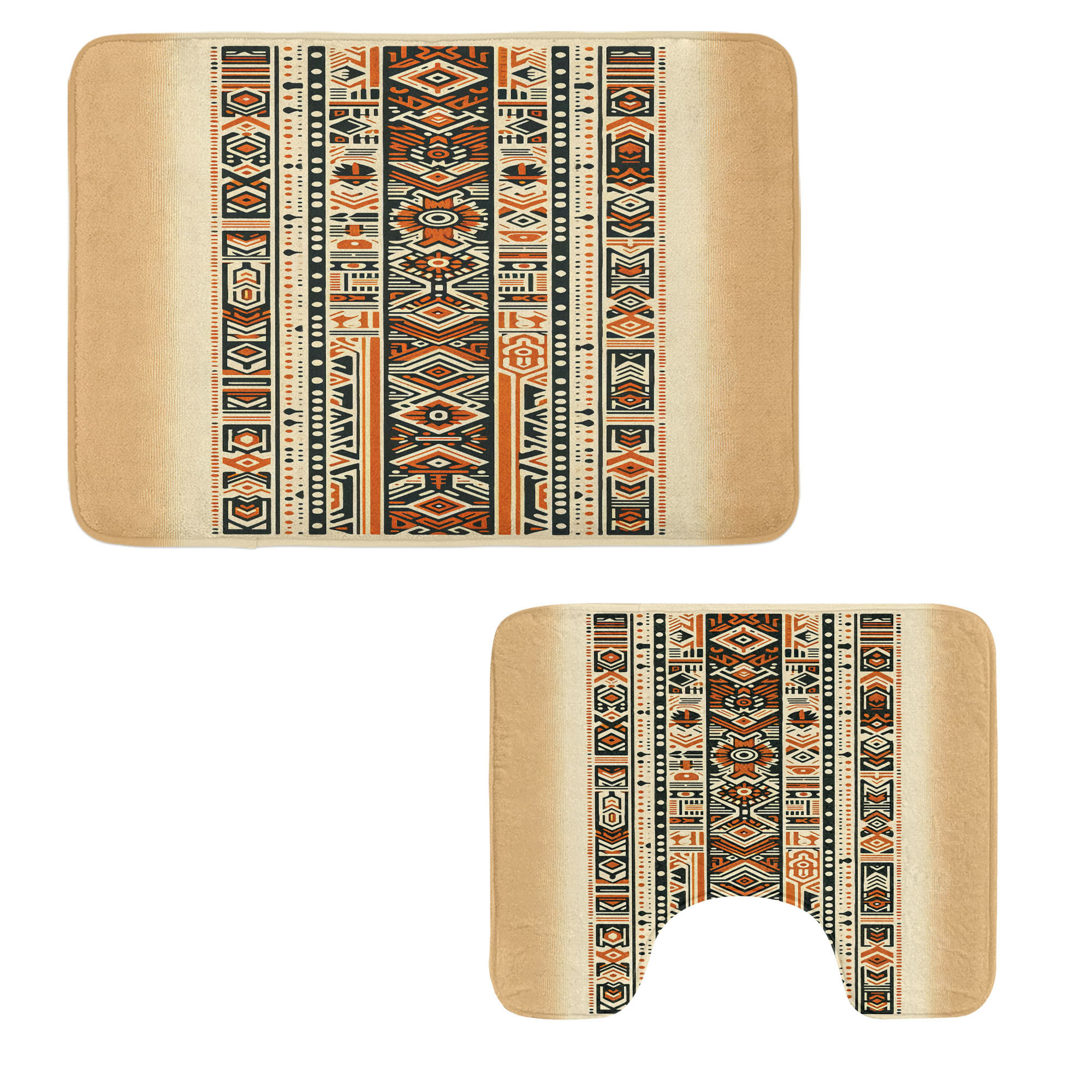 East Urban Home Southwestern Bathroom Rug Set 2 Pieces Rectangle ...