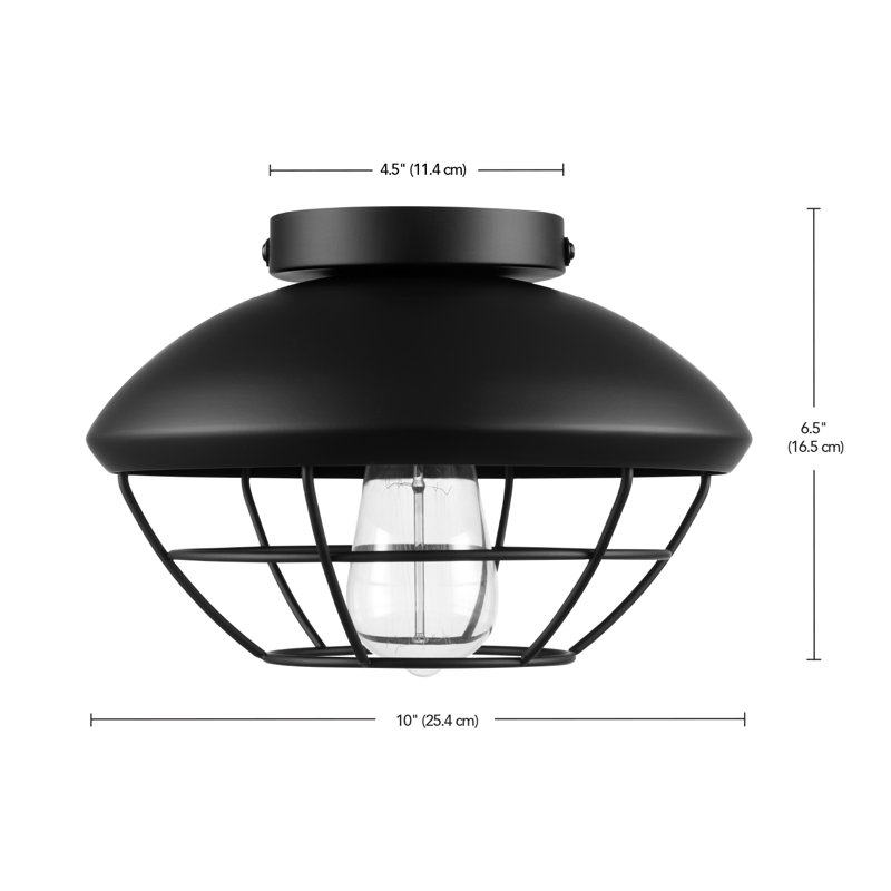 Globe Electric Company 1-Light Outdoor Flush Mount Ceiling Light, Matte ...