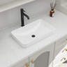 Logmey 19" L x 12" W Semi Recessed Bathroom Sink White Rectangle ...