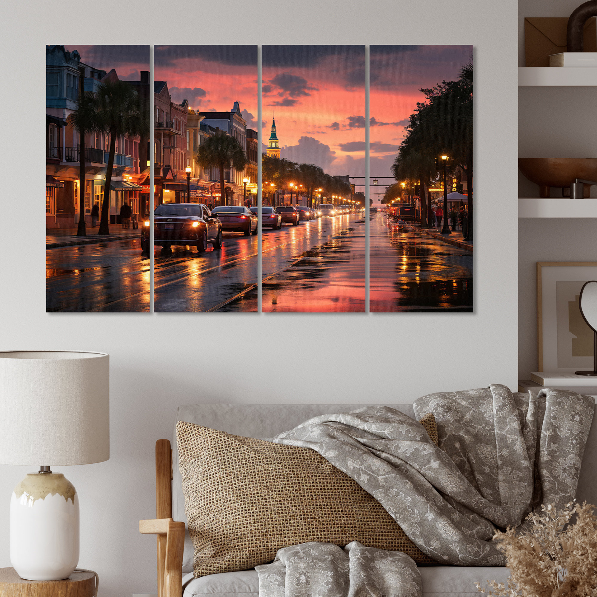 Design Art Charleston Beautiful Cityscape II - Cityscapes Metal Wall ...