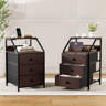 17 Stories Travison Nightstands with 3 Drawers & Outlets, Bedside ...