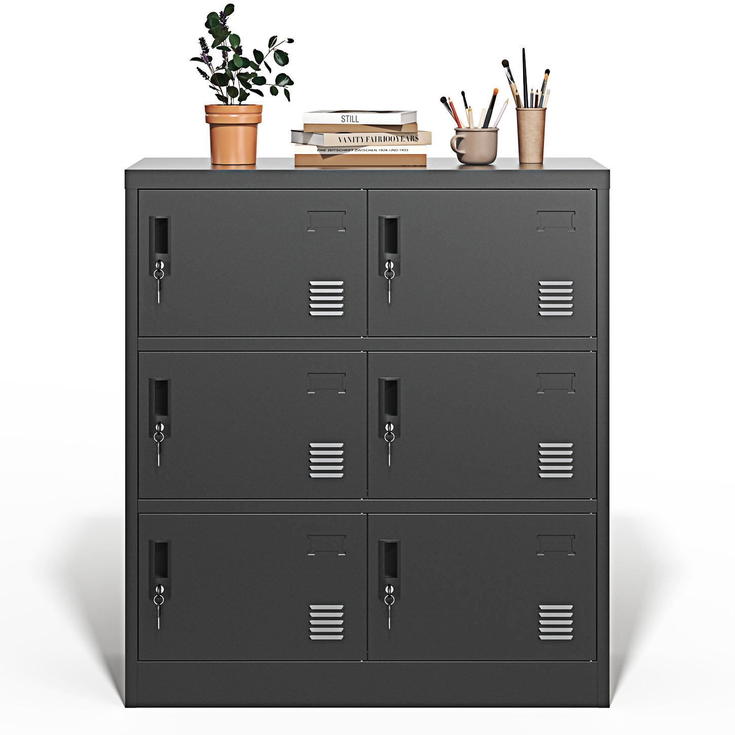17 Stories 6-Door Employee Storage Locker, Metal Lockers, Accent ...
