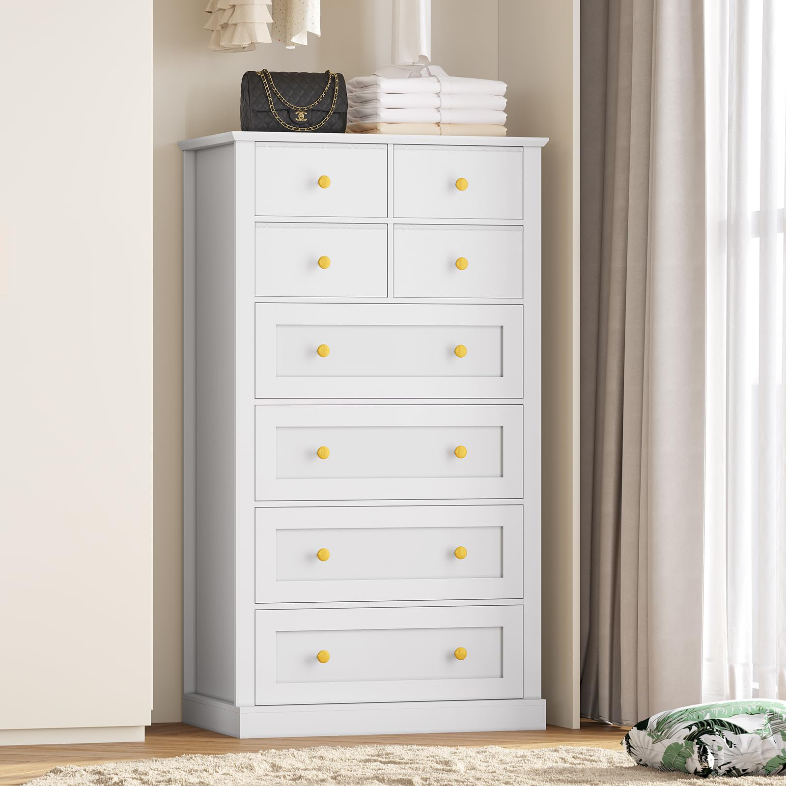 Winston Porter 8 Drawers Tall Dresser For Bedroom, Tall Dressers And ...