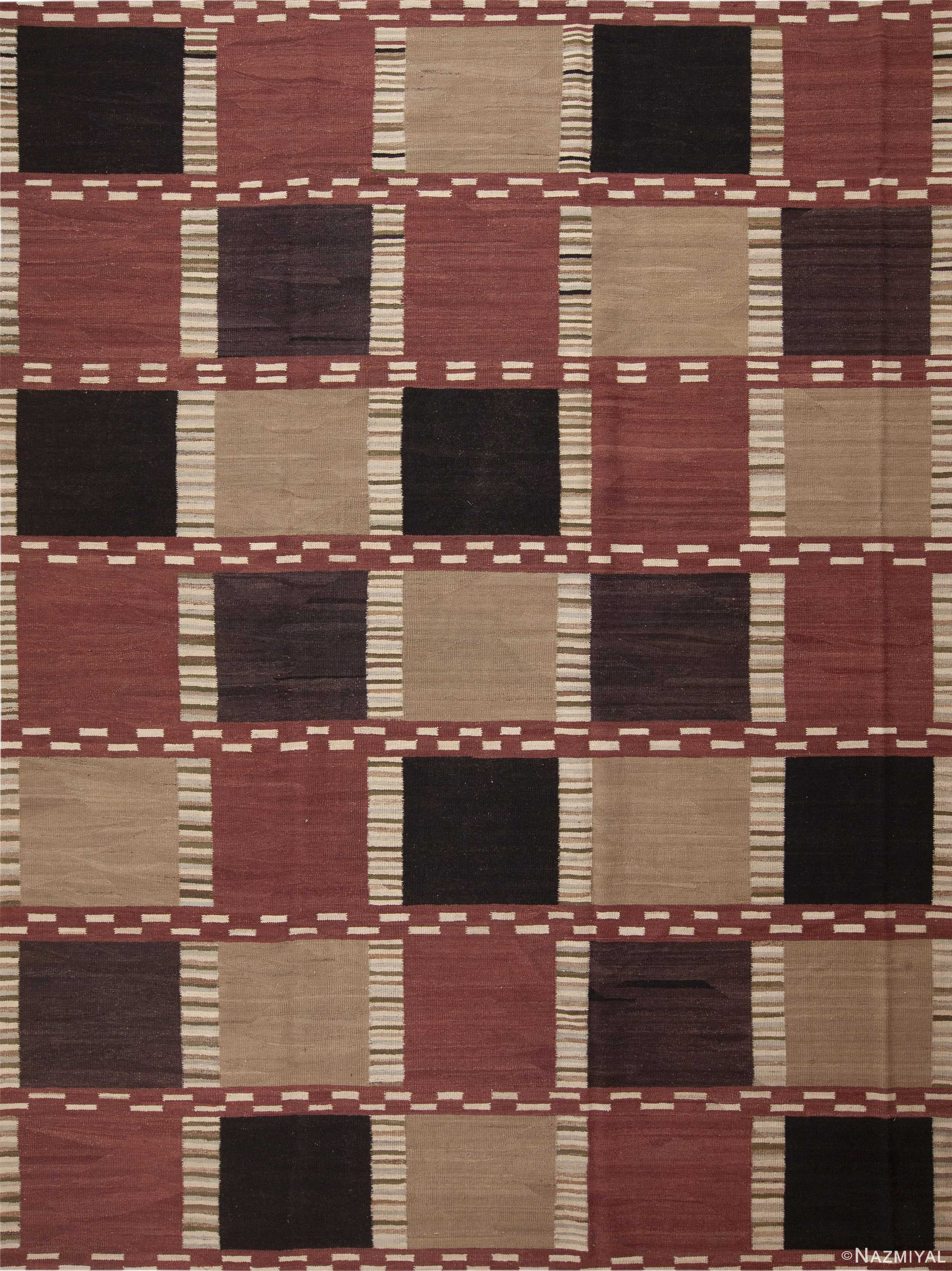 Nazmiyal Collection One-of-a-Kind Rustic Modern Flatwoven MCM Swedish ...