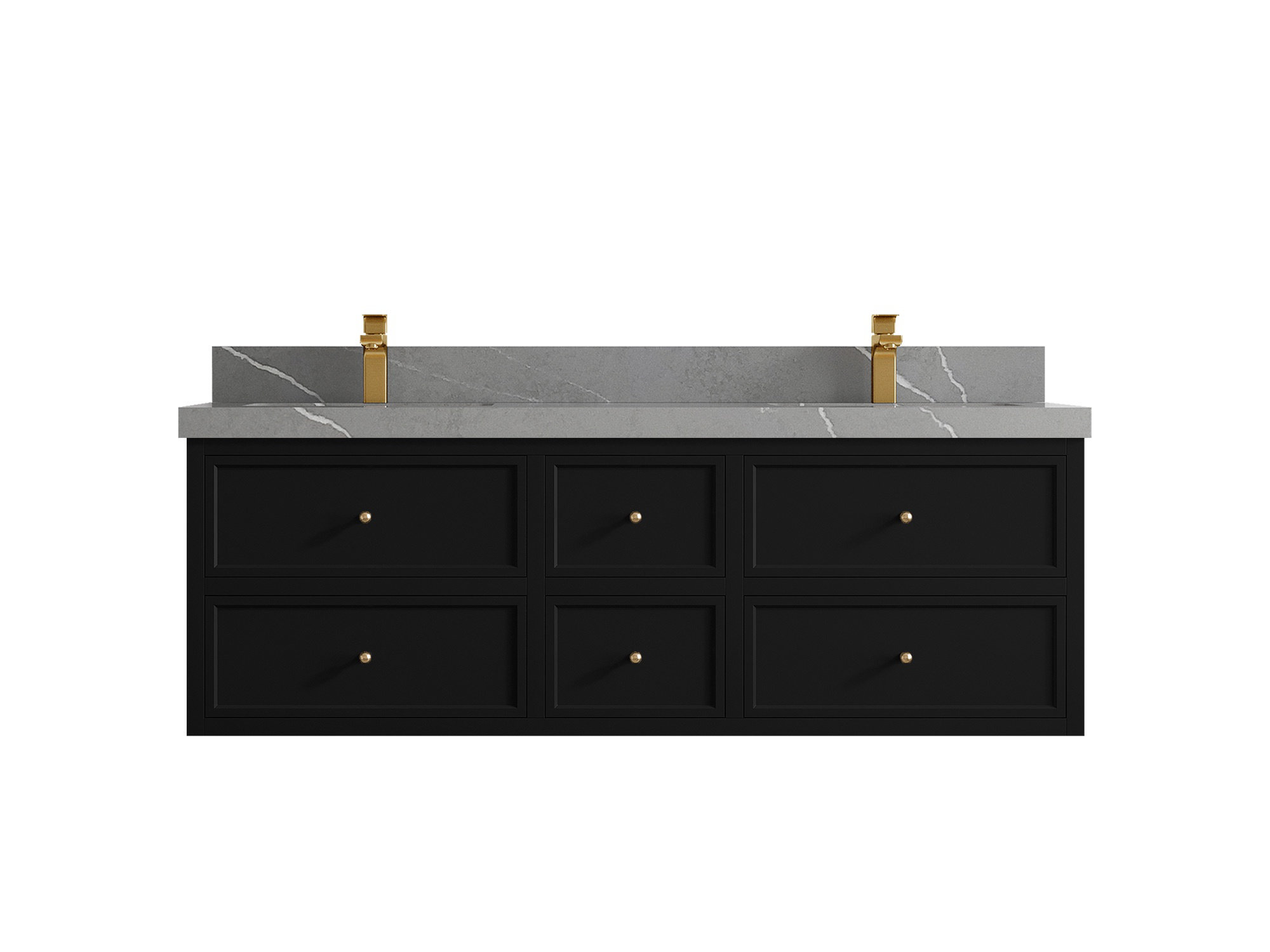 Willow Collections Roswell Floating 60'' Double Bathroom Vanity with ...