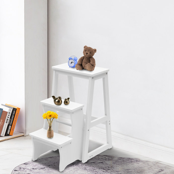 WFX Utility™ 3 - Step Wood Folding Step Stool | Wayfair